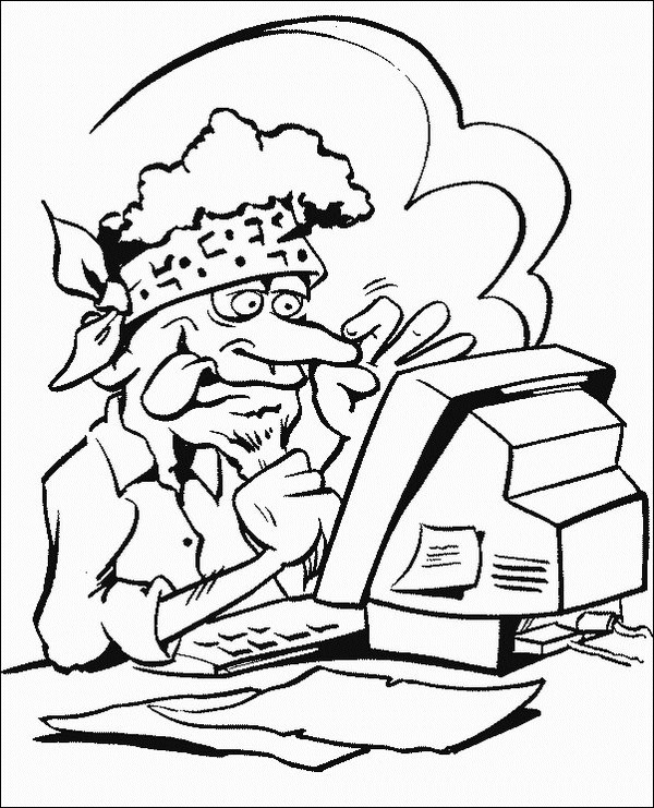 Kids-n-fun.de | Malvorlage Computer Computer