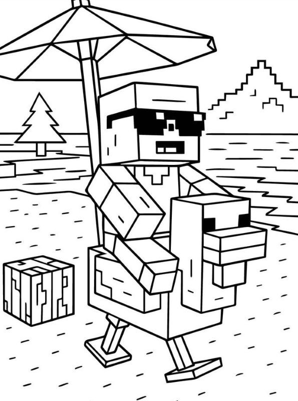 Kids-n-fun.de | Malvorlage Minecraft Chicken Jockey Minecraft Chicken ...